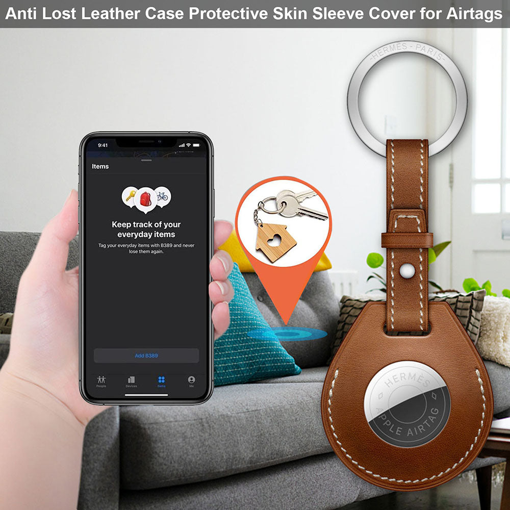 Chestnut Brown Leather Case for AirTag - Classy Case™ | Classy Cases ...